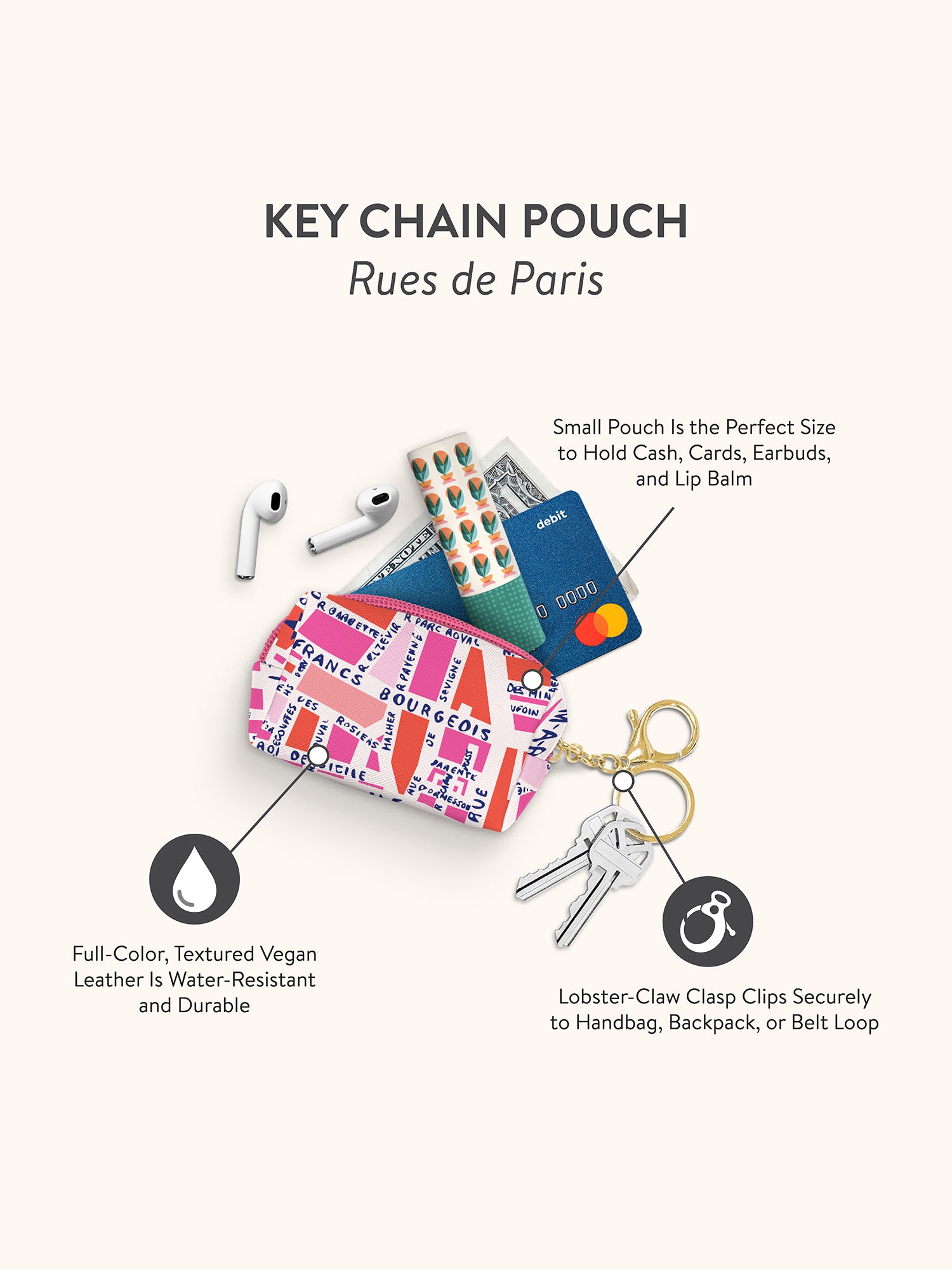 Rues De Paris Key Chain Pouch – Studio Oh!