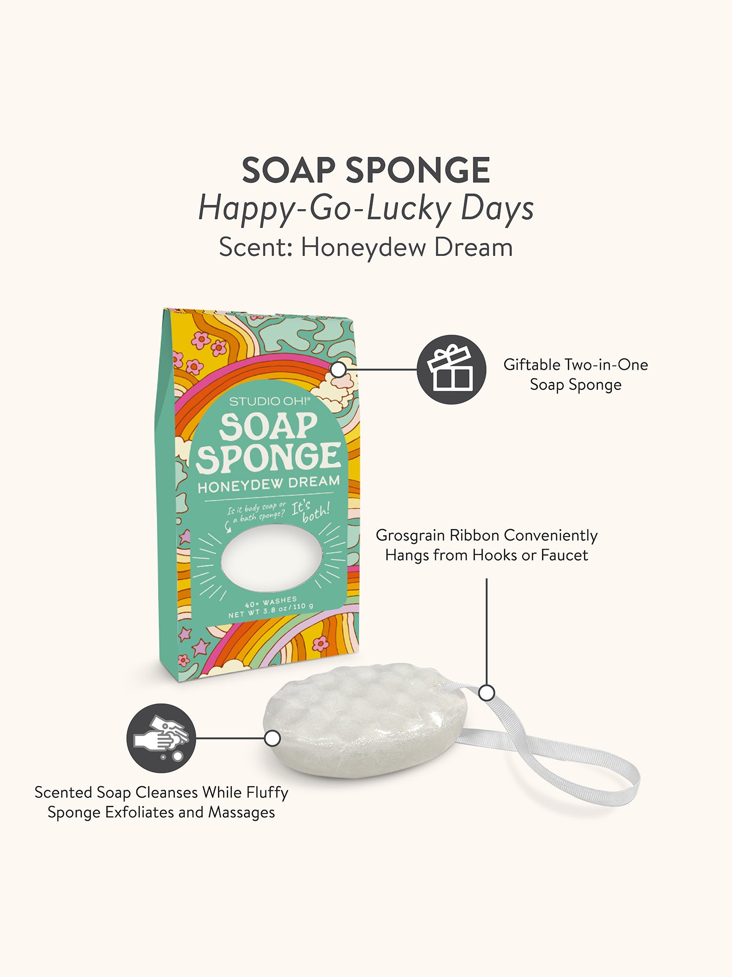 Happy Go Lucky Soap Sponge – Studio Oh!