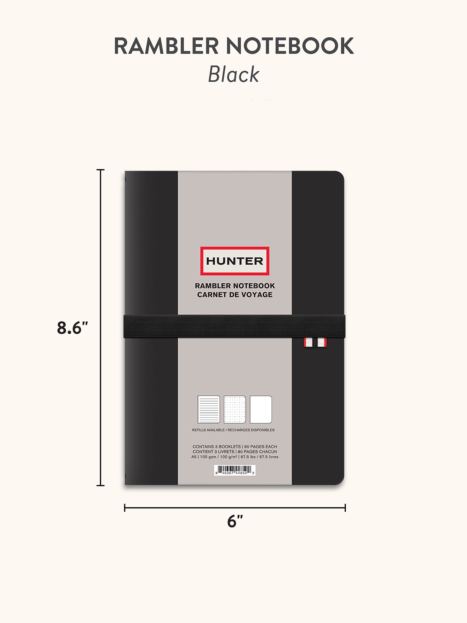 Hunter Black Rambler Refillable Notebook – Studio Oh!
