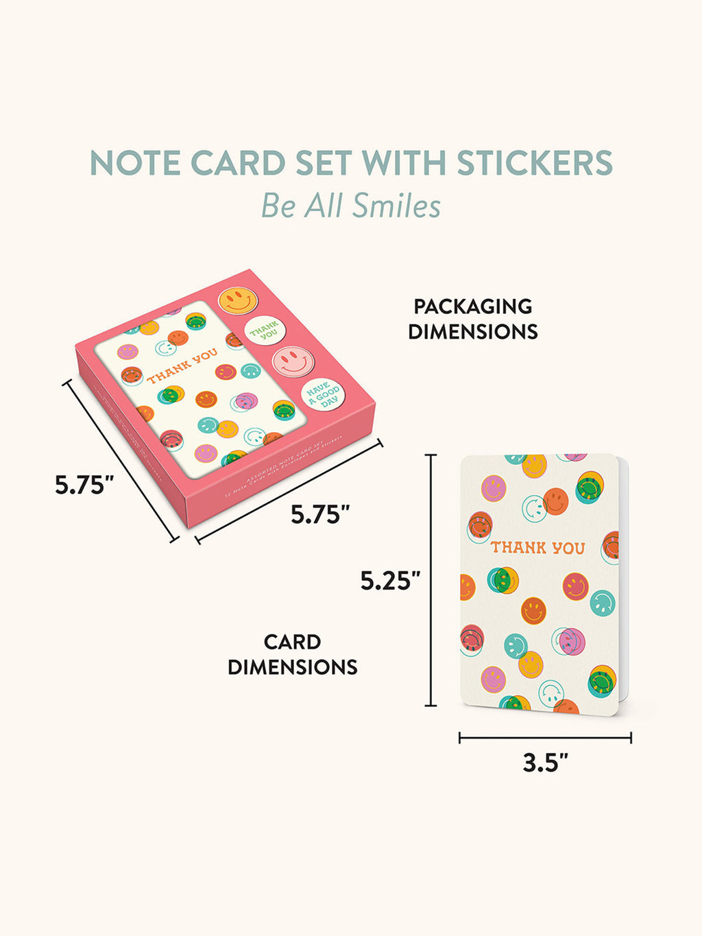 Be All Smiles Note Card Set with Stickers – Studio Oh!