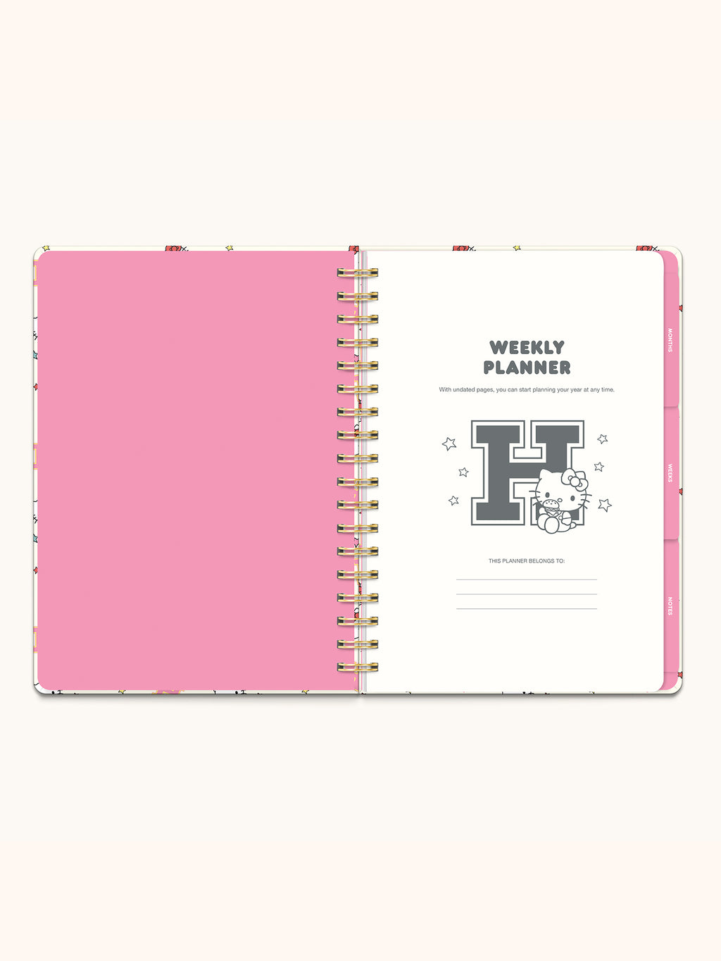 Hello Kitty College Letters Undated Tri-Tab Planner – Studio Oh!