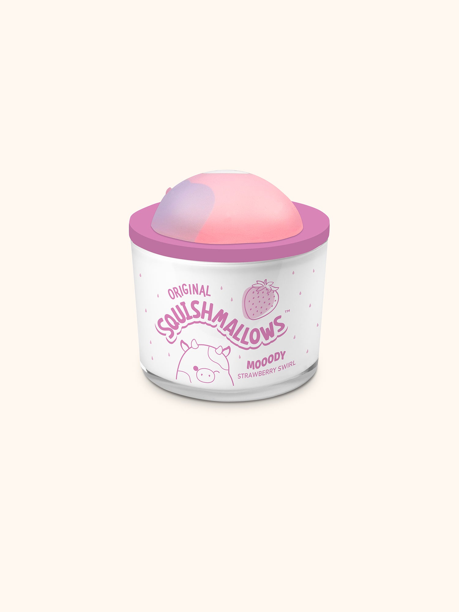 Squishmallows Patty Candle with Squishy Puff - Moody Strawberry Swirl ...