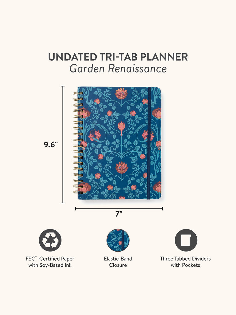 Garden Renaissance Undated Tri-Tab Planner – Studio Oh!