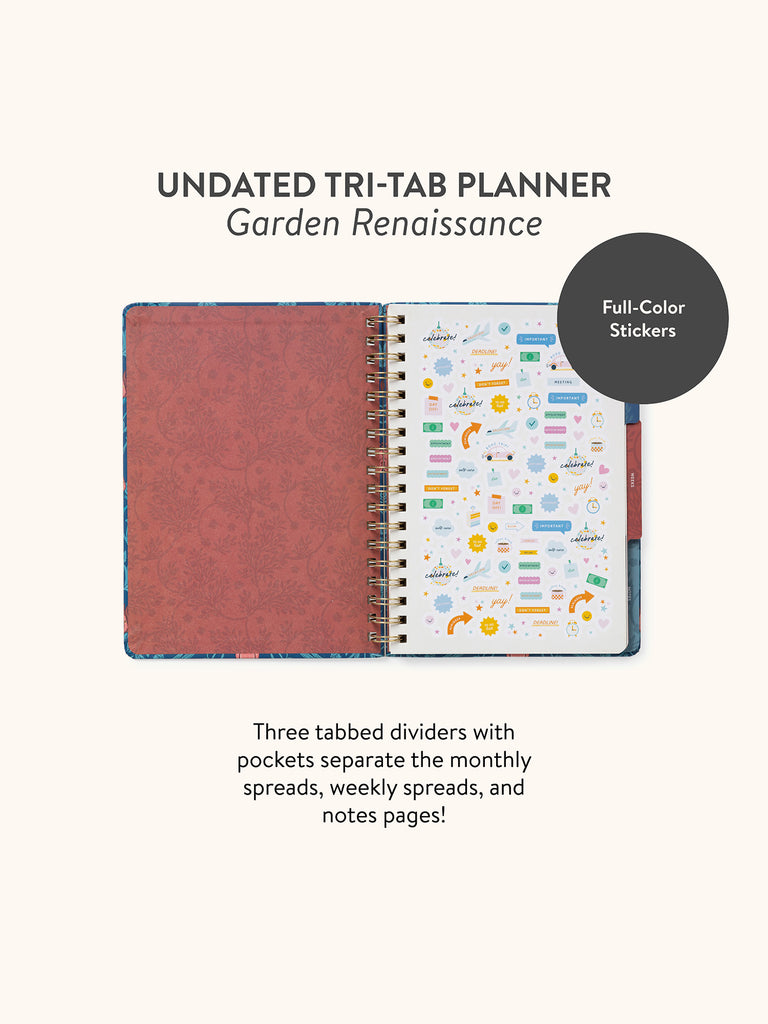 Garden Renaissance Undated Tri-Tab Planner – Studio Oh!